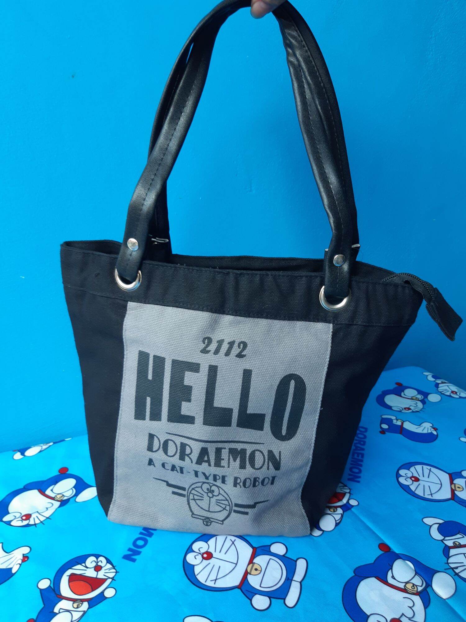 กระเป๋าชอปปิ้ง hello สีดำ | Lazada.co.th