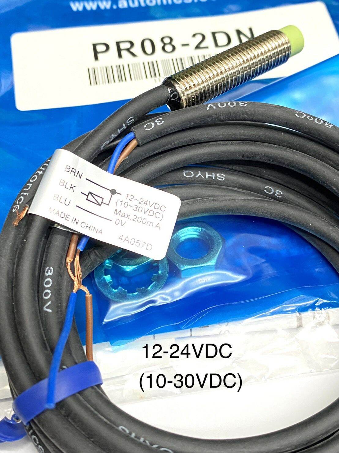 PR08-2DN Sensor Inductive Prox, 3สาย NPN NO ระยะจับ2mm 10-30VDC เกลียวM8 Autonics สวิตช์ความใกล้ ...