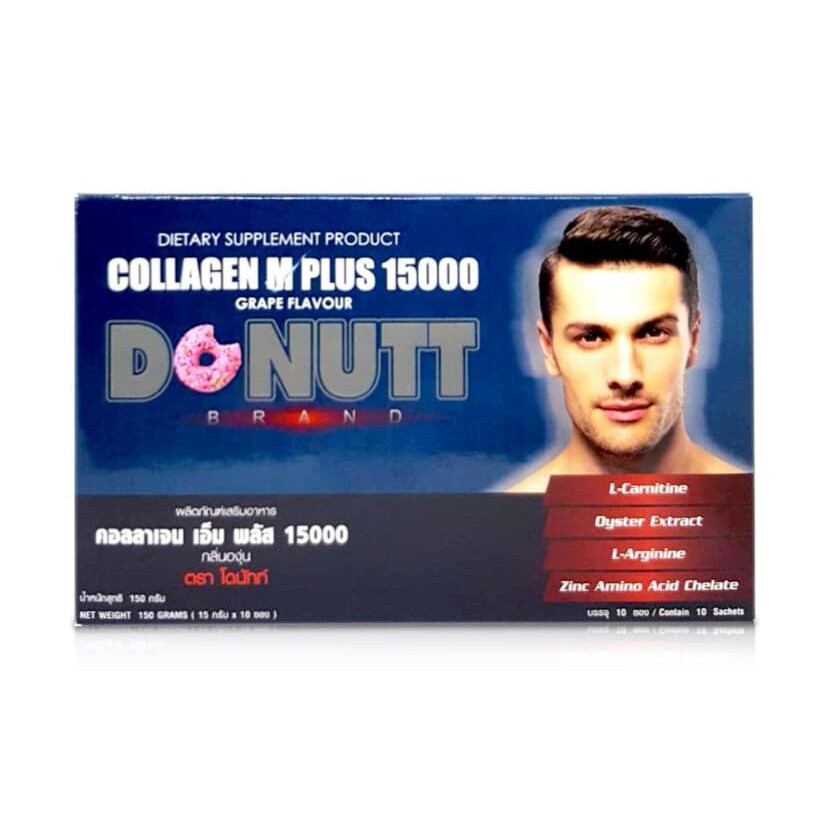 DONUTT Collagen M plus 15000 mg. 10 ซอง/กล่อง กลิ่นองุ่น โดนัทท์ คอลลา ...