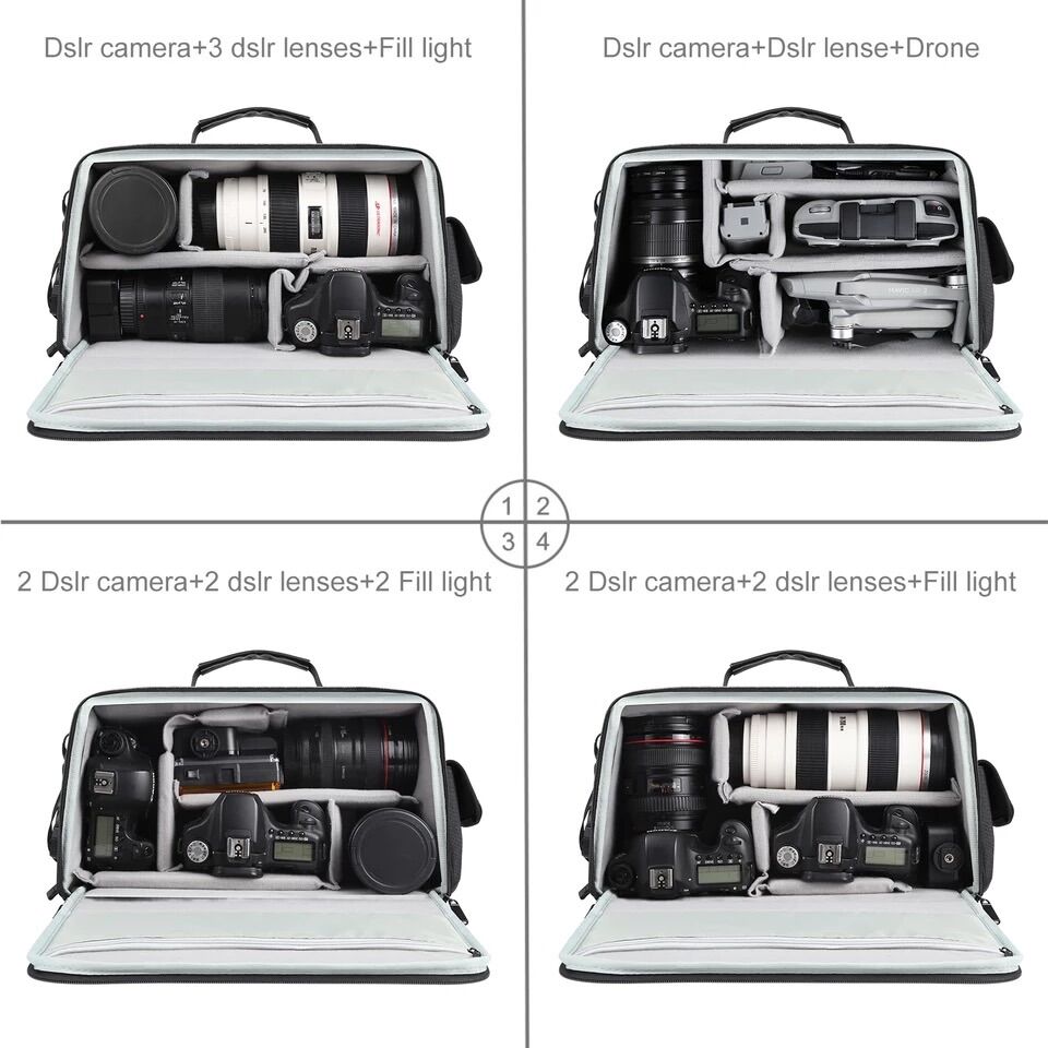 PULUZ Photography Camera Crossbody Shoulder Backpack DSLR Bag Handbag ...