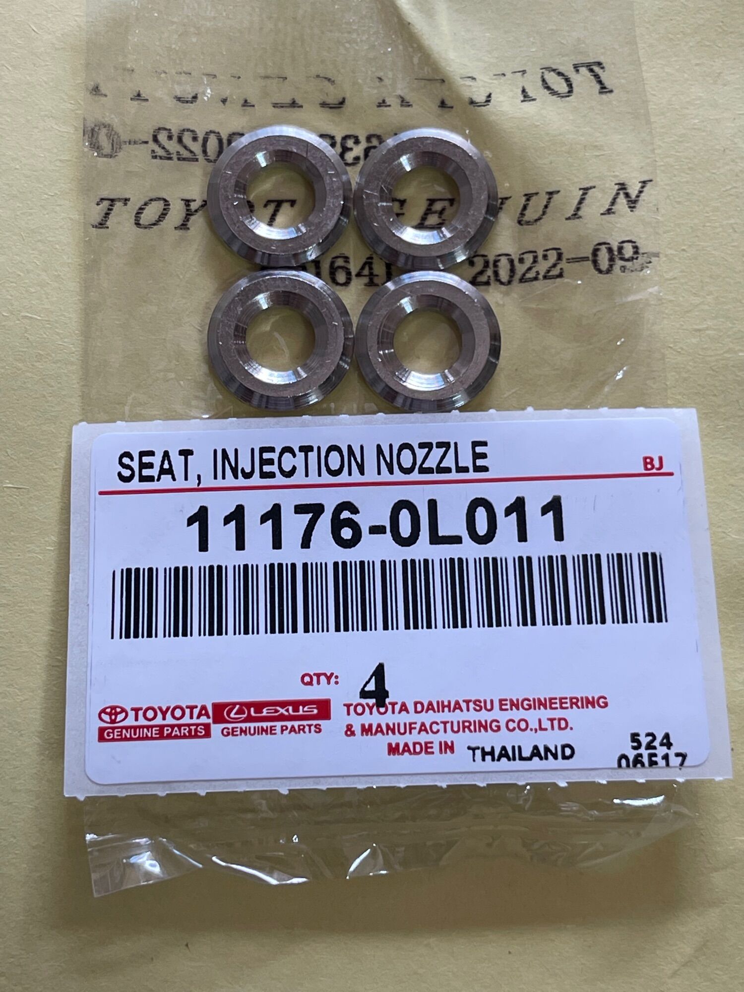 แหวนรองหัวฉีดวีโก้#11176-0L010 แท้ ราคาส่ง สินค้ารับประกันความพอใจ ...