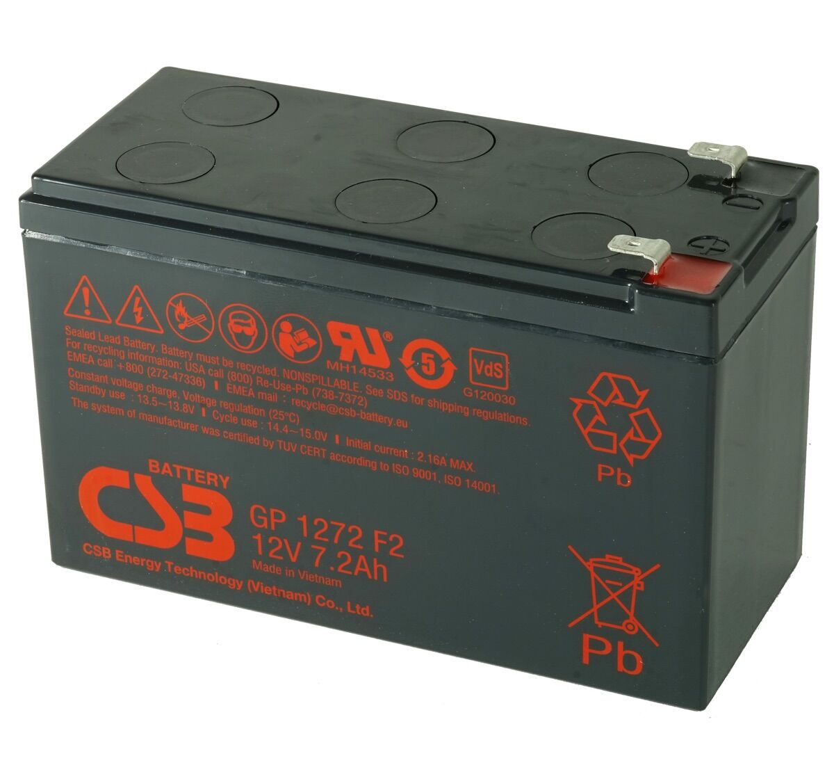 แบตเตอรรี่ CSB Battery รุ่น GP 1272 F2 12v7.2ah เหมาะสมสำหรับเครื่อง ...