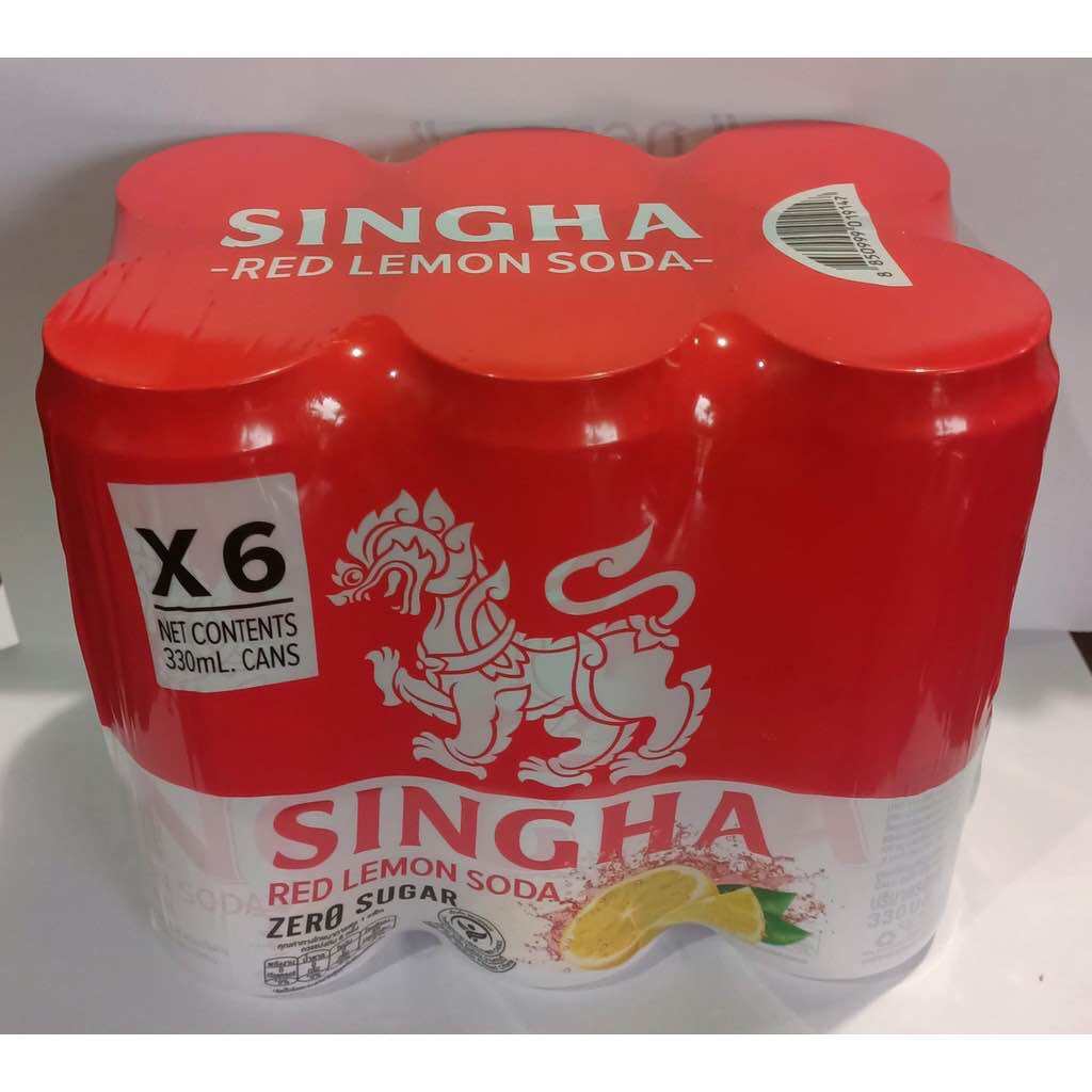 SINGHA RED LEMON SODA 330 ML 6 CANS - Alkhair - ThaiPick