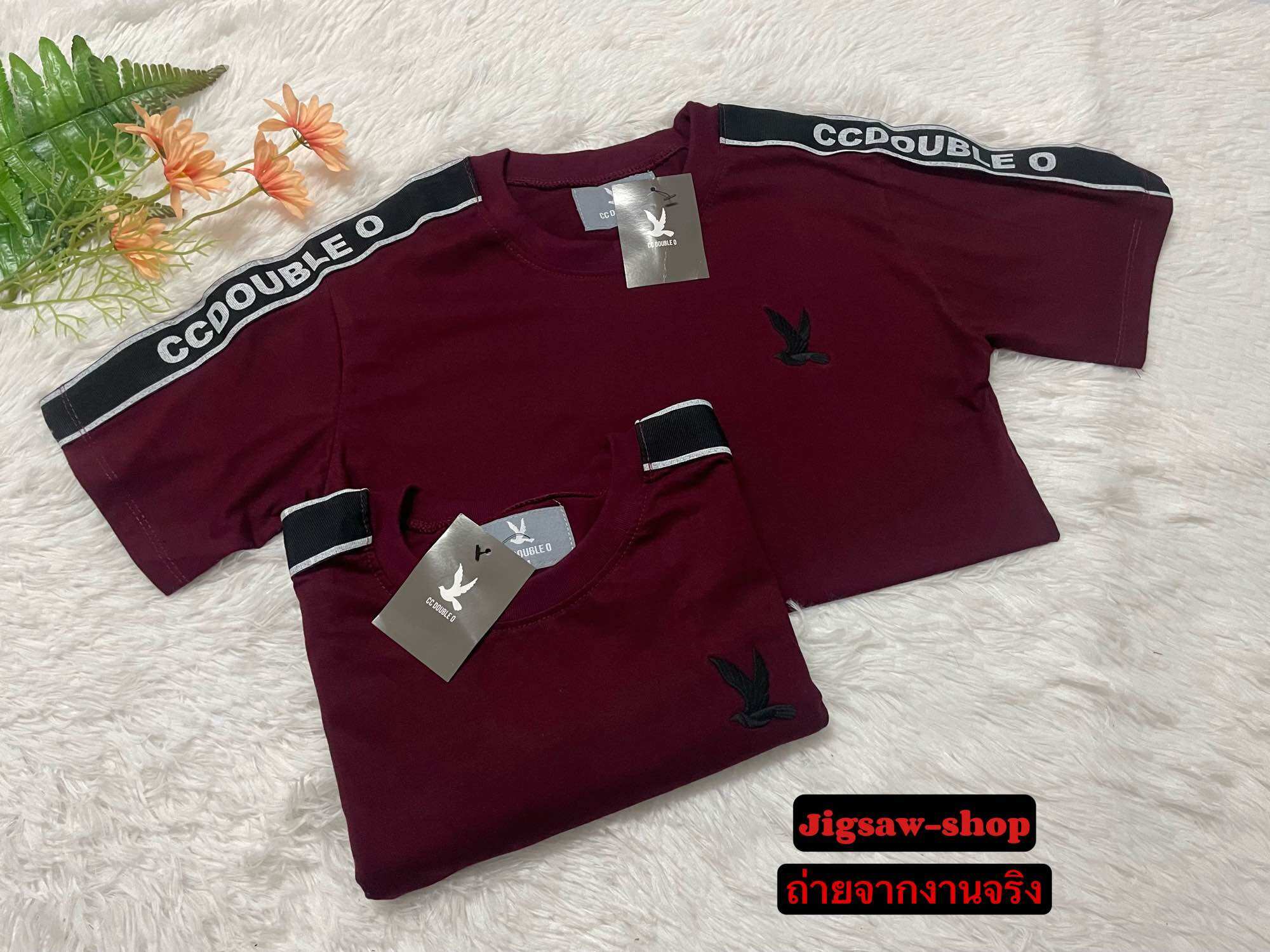 ‼️รุ่นขายดี‼️ เสื้อยืดแถบบ่าCC DOUBLE O (ปักนก) มี 6 สี ใส่ได้ทั้งชาย ...