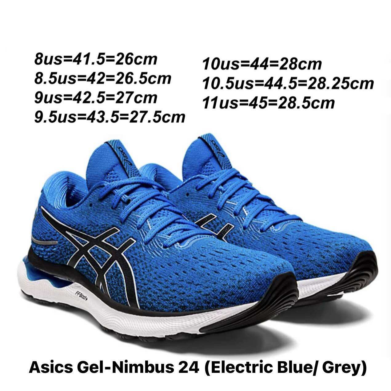 รองเท้าวิ่งชาย Asics Gel-Nimbus 24 สี Electric Blue/Piedmont Grey ...