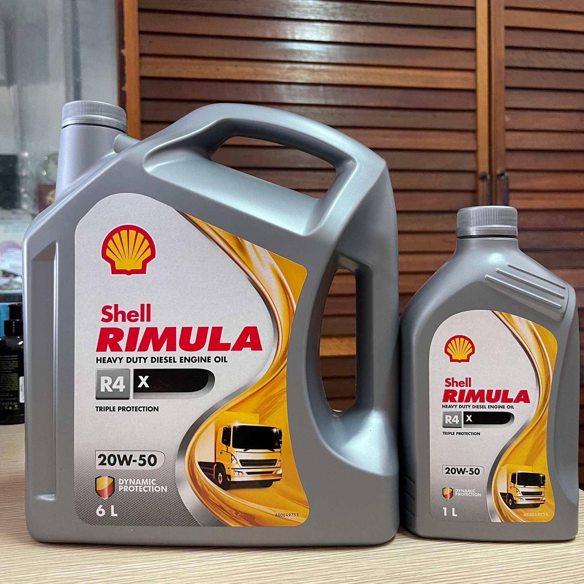 Shell Rimula R4X 20W-50 น้ำมันเครื่องสำหรับเครื่องยนต์ดีเซล ขนาด 6+1 ...
