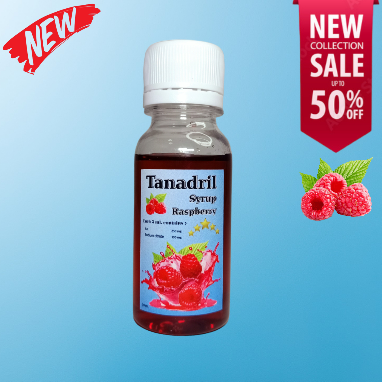 TANADRIL SYRUP น้ำหวาน เข้มข้น กลิ่นราสเบอร์รี่ 30ml. สั่งวันนี้ ลูกค้า ...