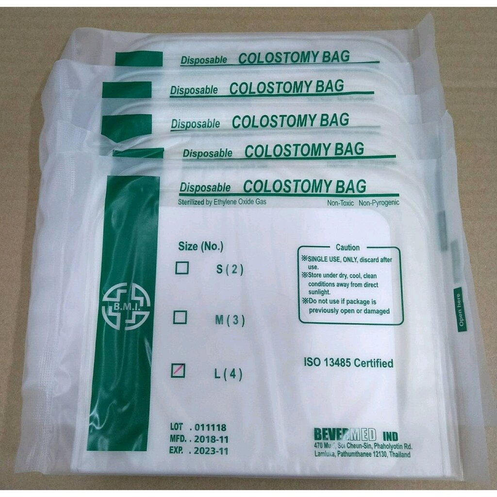 Colostomy Bag ถุงอุจจาระ NO.4 เบอร์ L ( COLOSBAG) 30ชิ้น 50ชิ้น 100ชิ้น ...