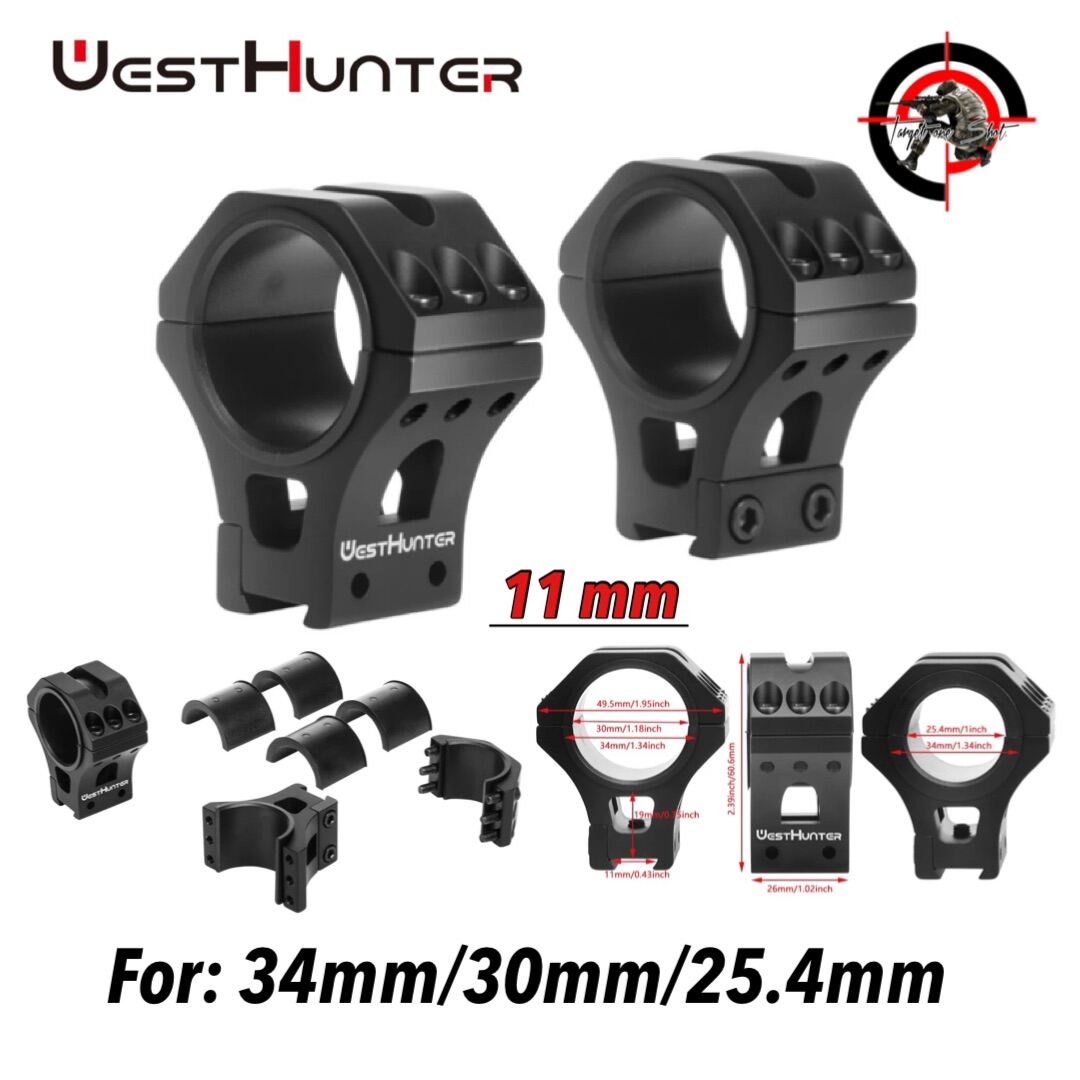 WESTHUNTER WH211 High Profile Dovetail Scope Mounts Rings 34mm 30mm 25 ...