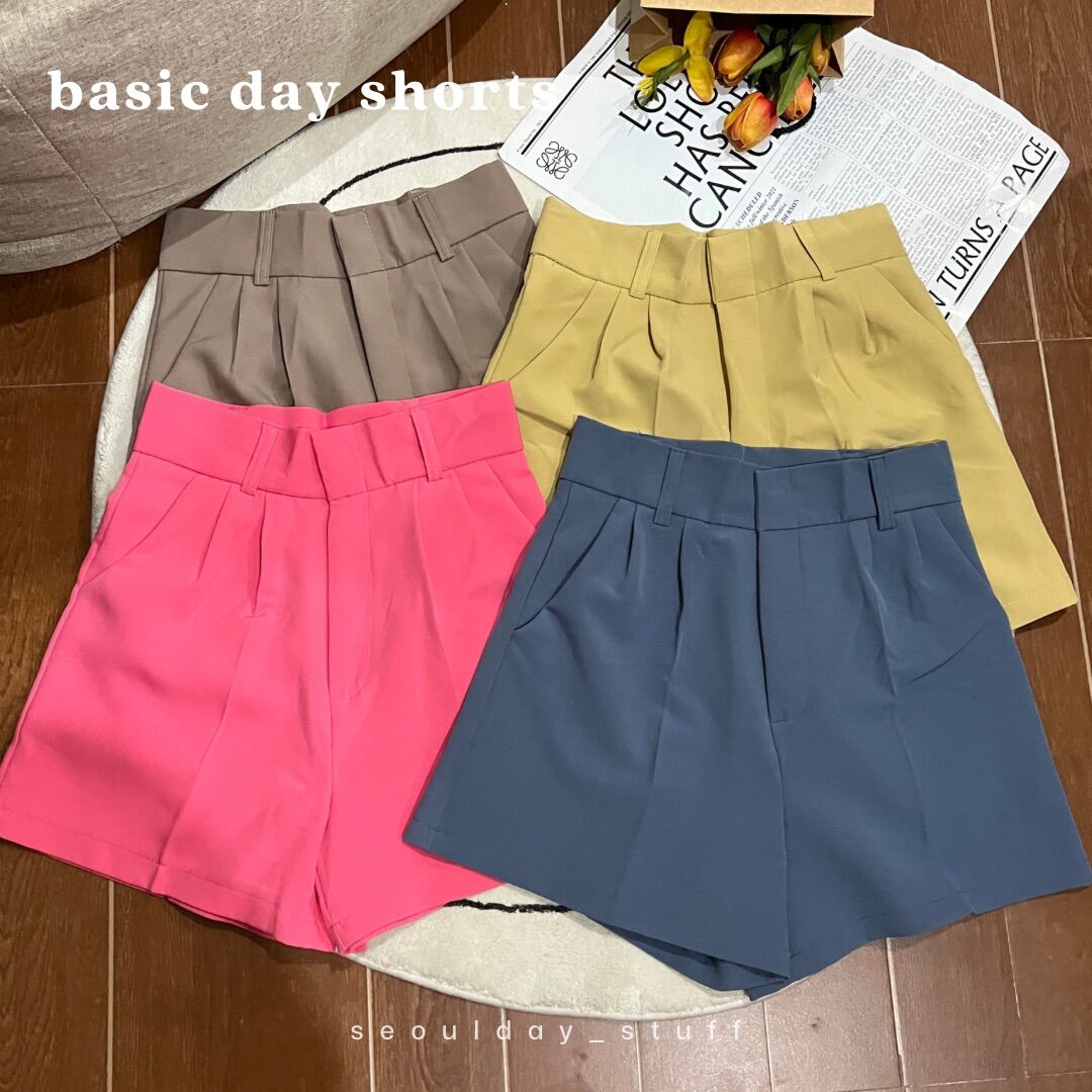 รวมสีใหม่ seouldaystuff (BDS033) Basic Day Shorts ไซส์ XS-4XL กางเกงขา ...