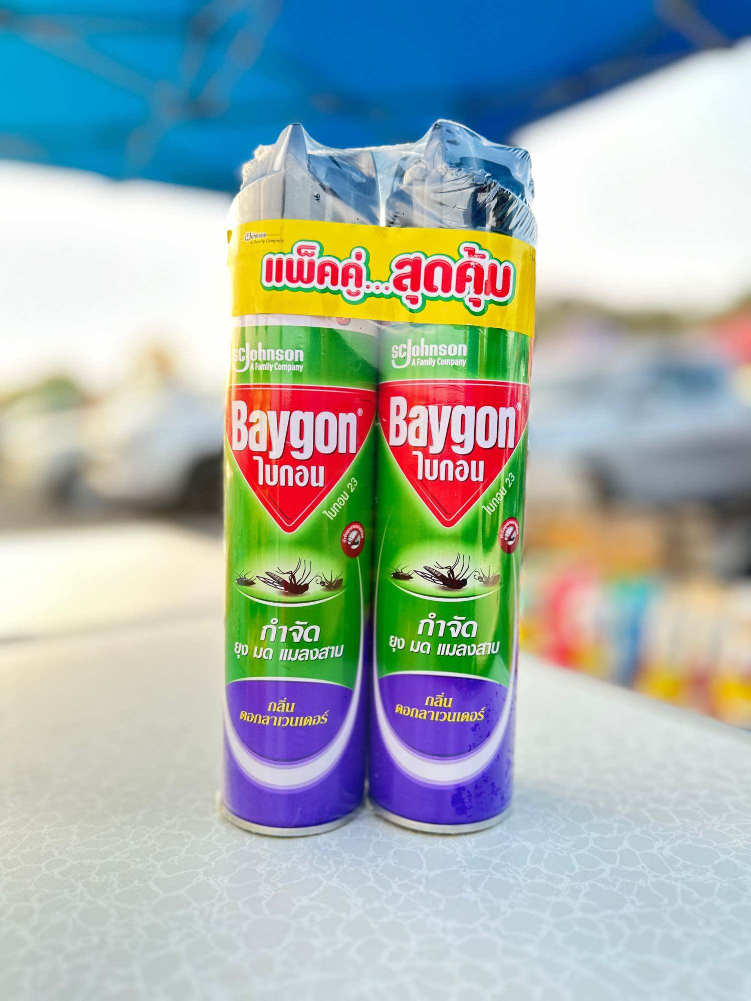 ไบกอน Baygon กำจัดยุง มด แมลงสาบ ปริมาณสุทธิ 600 มล.×2 (แพ็คคู่ ...