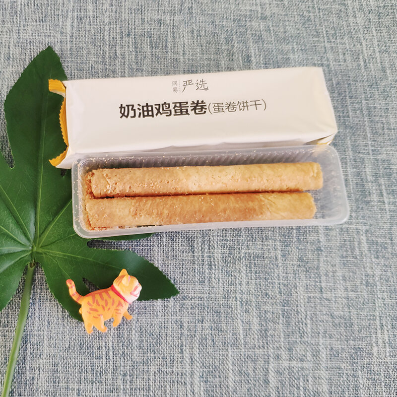 Netease เลือกไข่ม้วนครีมอย่างเคร่งครัด150gx6กล่องม้วนกรอบบรรจุแยกชิ้นขนมที่นิยมในโลกออนไลน์อาหาร ...