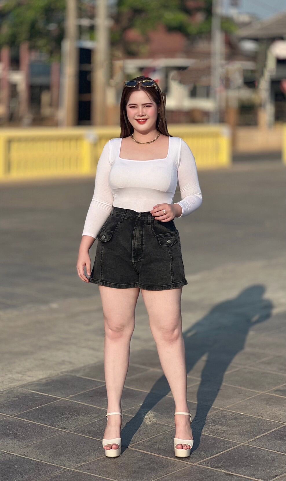 กางเกงขาสั้นสโนว์ผ้ายืด J089 | Lazada.co.th