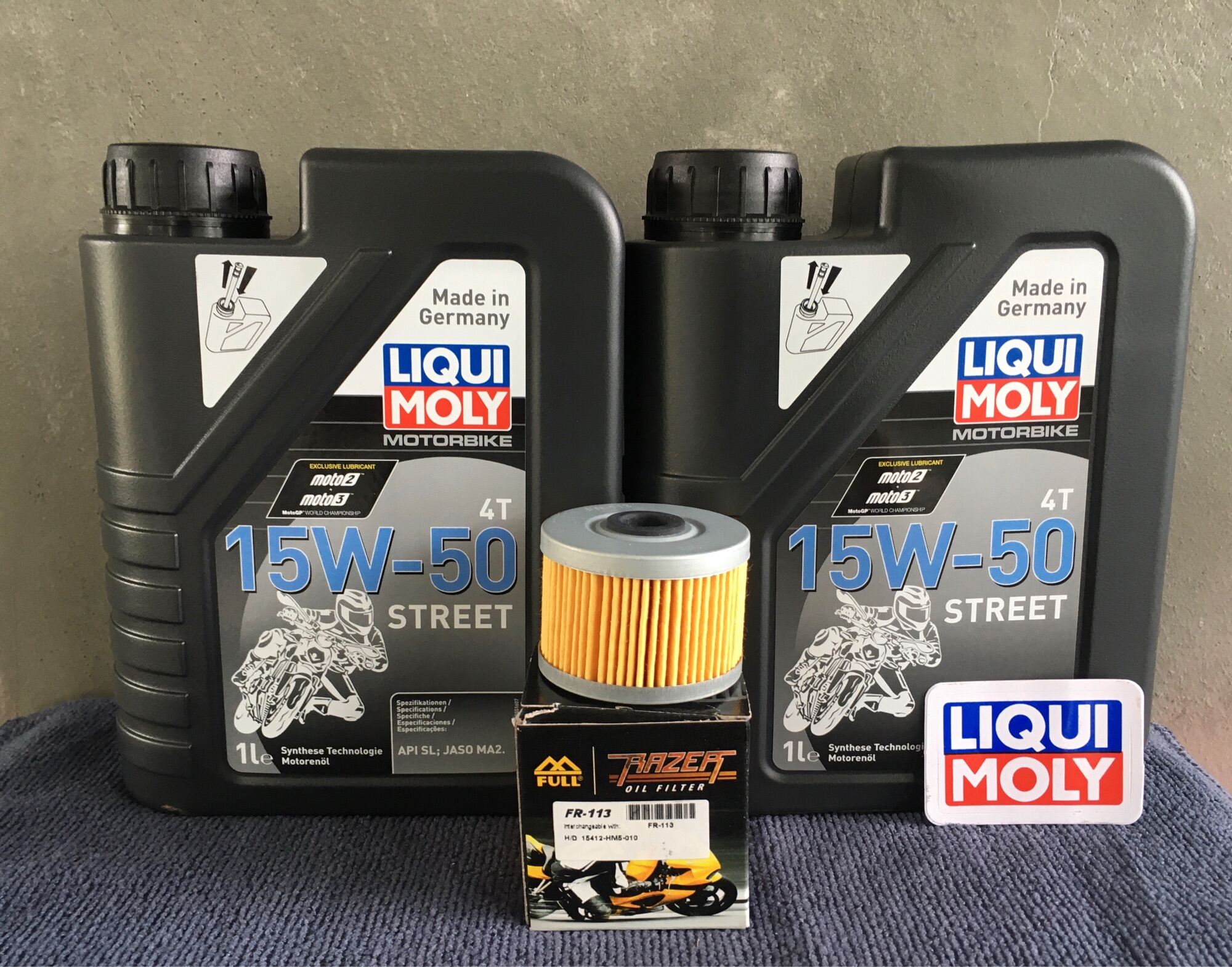 น้ำมันเครื่อง LIQUI MOLY 15w-50 พร้อมกรองน้ำมันเครื่อง ใช้กับรุ่น ...