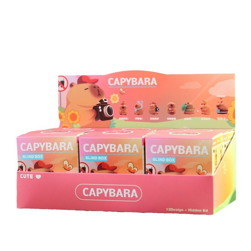 ของแท้ capybala capybala กล่องตาบอดของตั้งโชว์บนโต๊ะใช้ในรถของขวัญวันเกิดหนูตะเภาสำหรับเล่นปลา ...