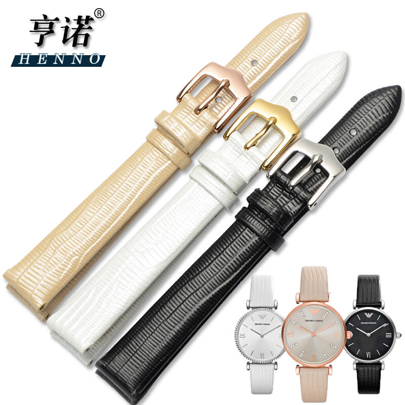 สายนาฬิกาผู้หญิง ar1876 1683 1681สายนาฬิกาหนังวัวแท้หัวเข็มขัด10มม. 14 ...