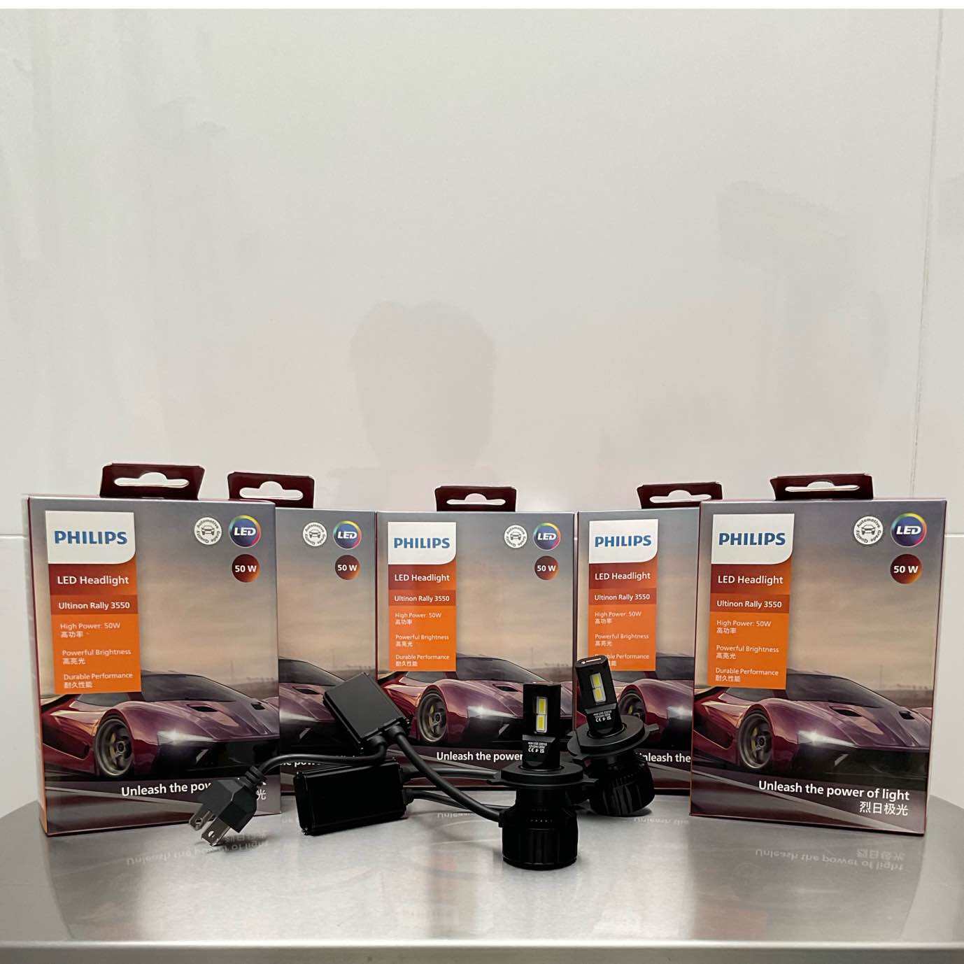 หลอดไฟหน้า LED Philips H7 H4 HB3 HB4 H11 HIR2 Rally Lampu LED Mobil 50 ...