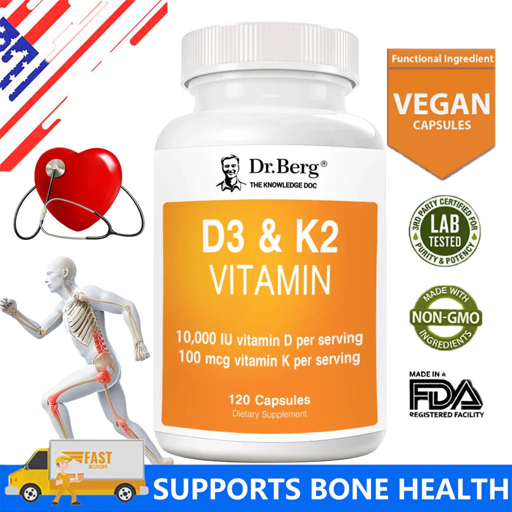 Dr.berg Vitamin D3 K2 10000 IU(60Cps)พร้อมน้ำมัน MCT รวมวิตามิน K2 MK7 ...