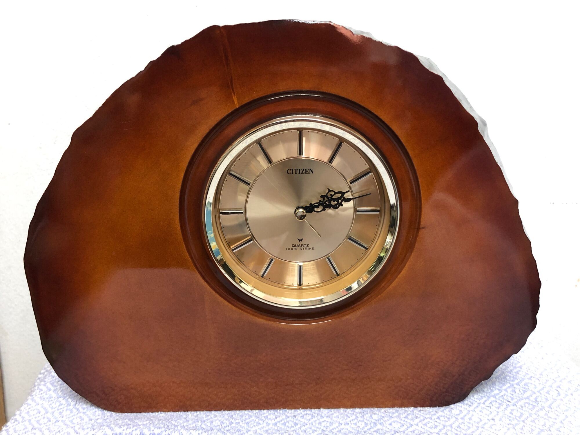 Citizen Quartz hour strike นาฬิกาตั้งโต๊ะขอนไม้มีเสียงค้อนตีระฆังทุก ...