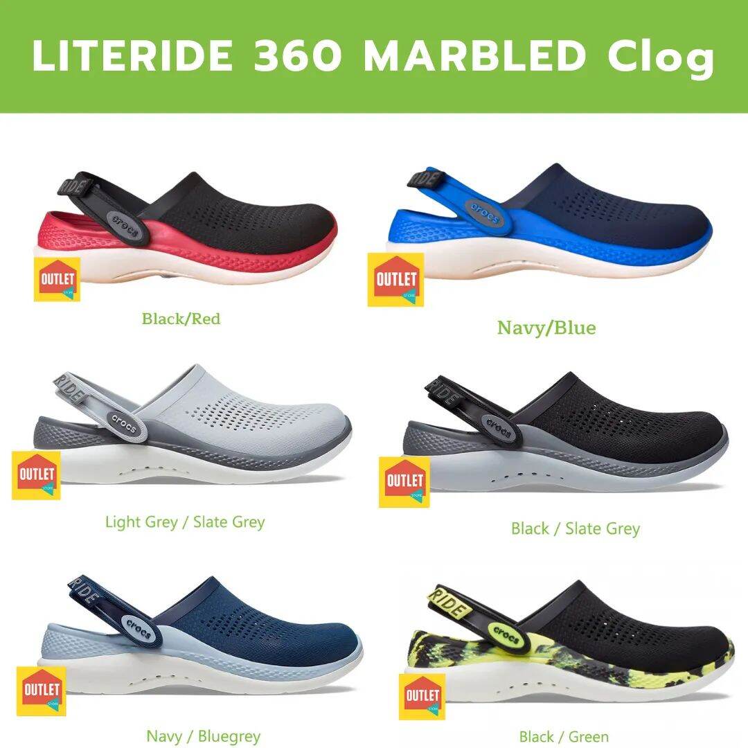 รองเท้าหัวโต Crocs LiteRide 360° Marbled รองเท้ารัดส้น รุ่นใหม่ล่าสุด ...
