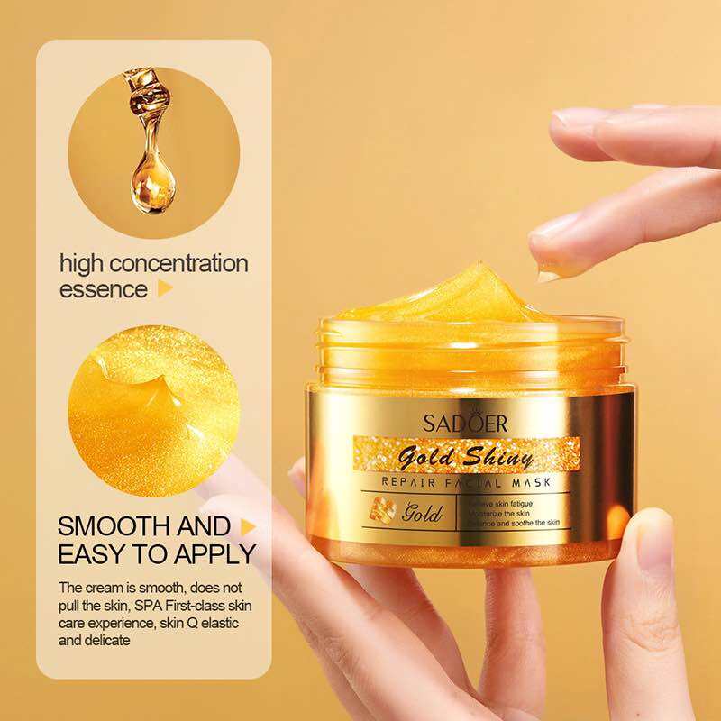 SADOER Gold Shiny Mask มาส์กหน้าทองแบบกระปุก Hydrating Moisturizing Sleeping Mask 120g. B526 ...