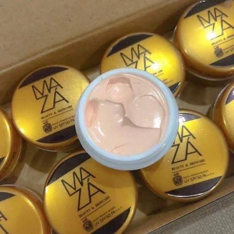 Maza SunScreen SPF 50 PA+++ กันแดดมาซ่า ปกป้อง บำรุง ฟื้นฟู ในกระปุกเดียว 1 กล่อง มี 10 ชิ้น ...