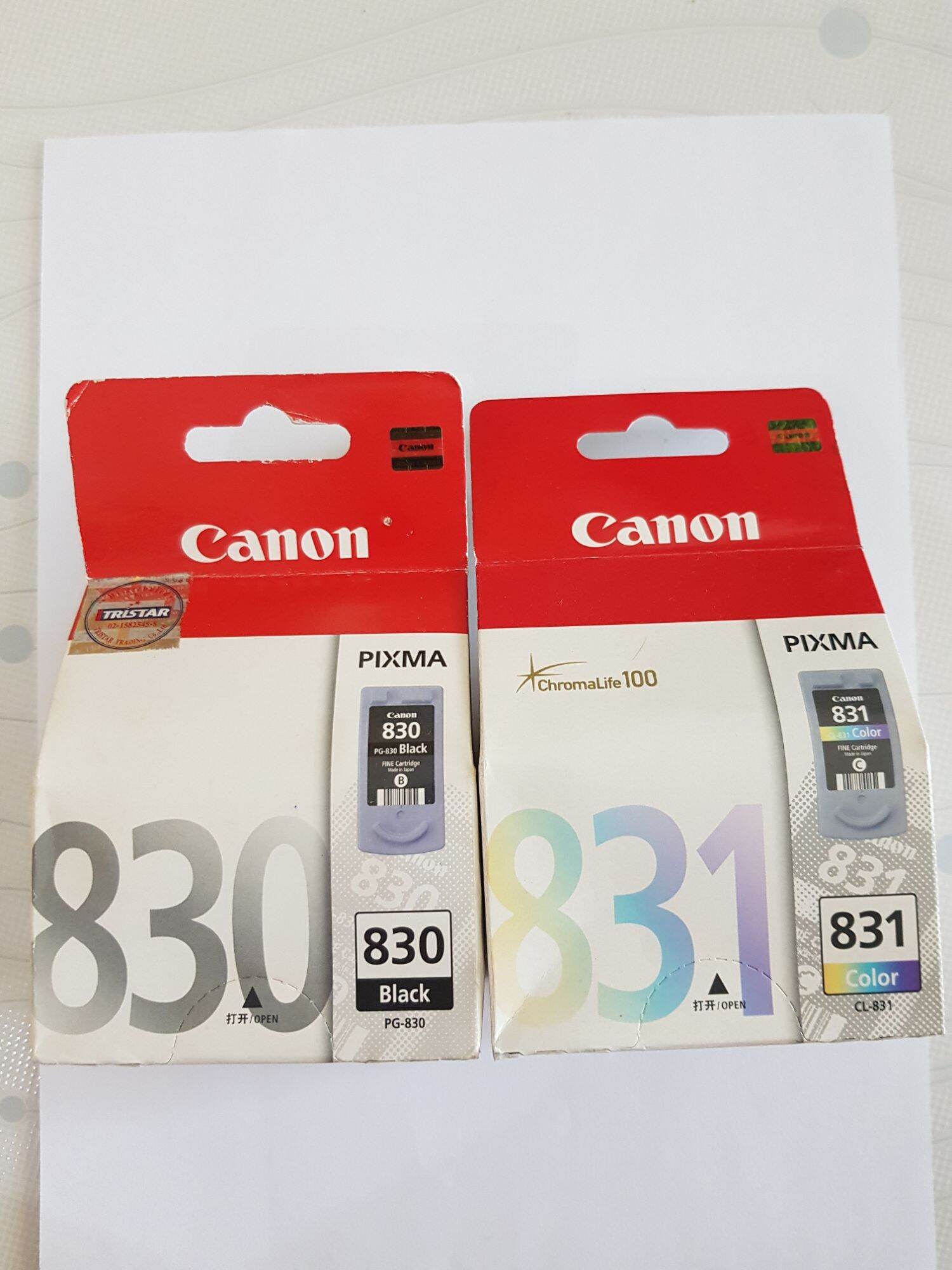 ตลับ canon แท้ 830-831 ดำ+สี แพ็กคู่ ( หมดอายุ ) กล่องไม่สวย มีรับ ...