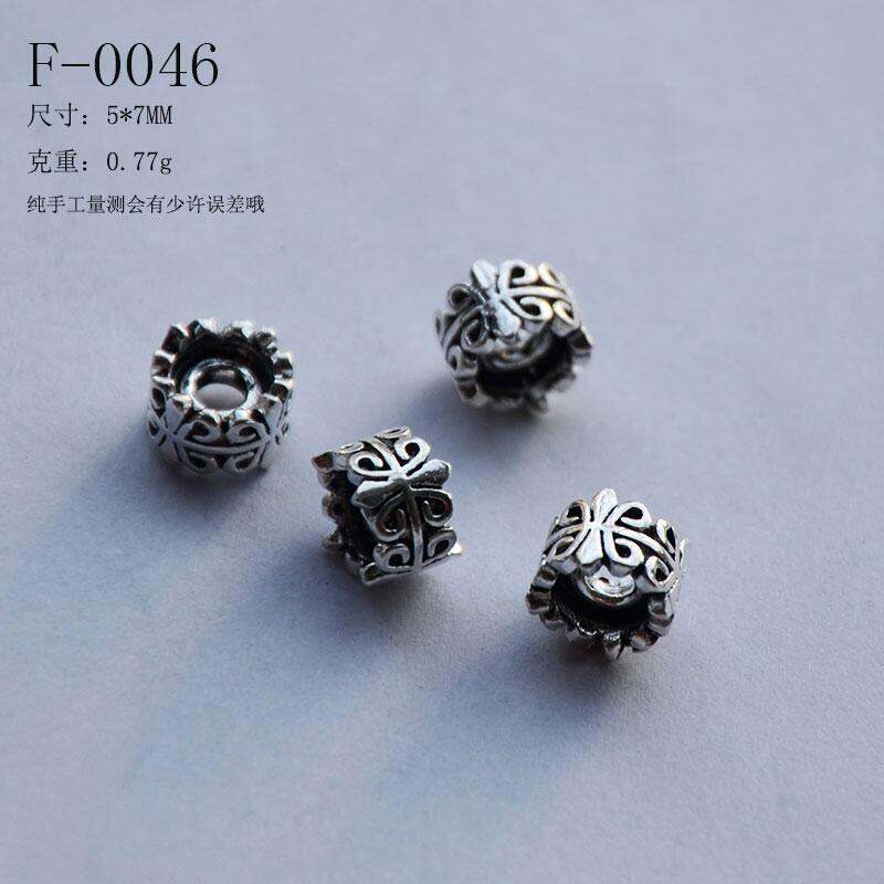 Jun Qi เครื่องประดับเงินแท้ S925ผ้าไหมเขียวจี้ห้อยข้อมือทำมือมีกระดิ่งใบไม้ร้อยสร้อยข้อมือ DIY ...