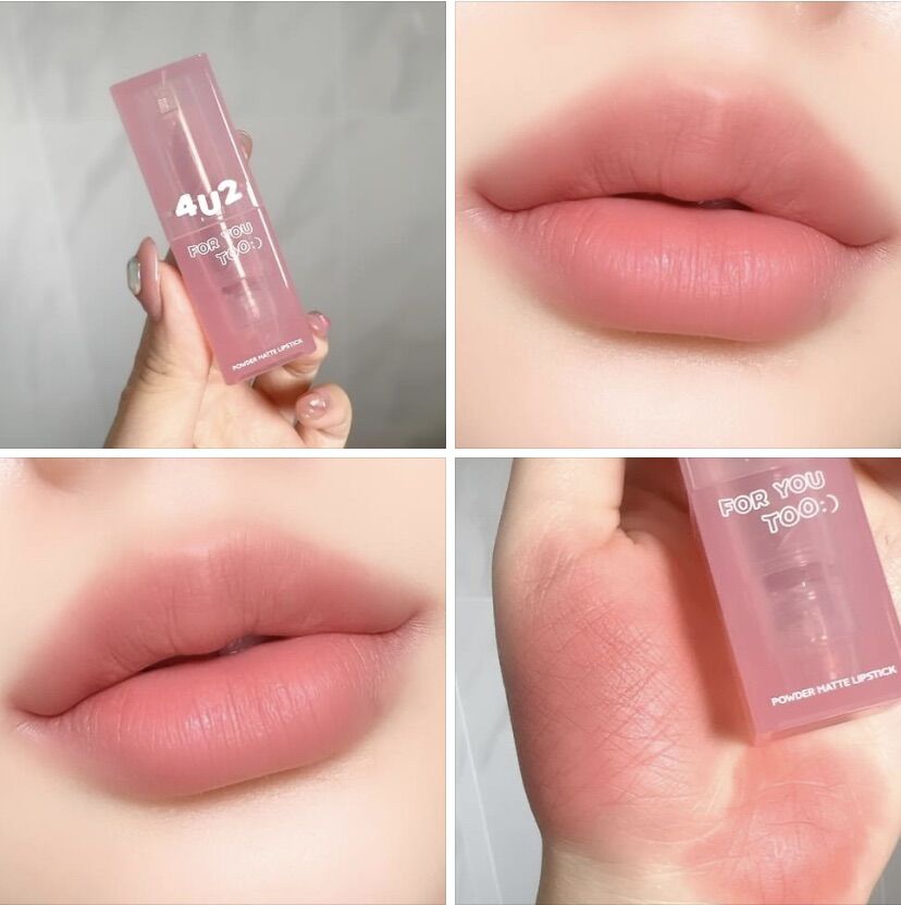 4U2 POWDER MATTE LIPSTICK เบอร์01 สีสวยมาก โทนชมพูนู้ดๆละมุนมาก สวยหวาน ...
