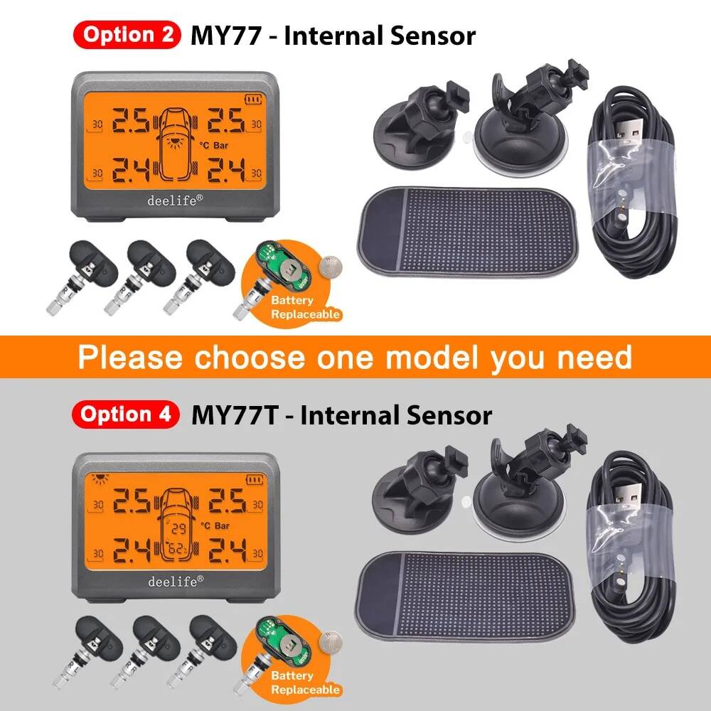 Deelife TPMS พลังงานแสงอาทิตย์ความดันยางระบบควบคุม4ยางล้อ Sensor สำหรับ ...