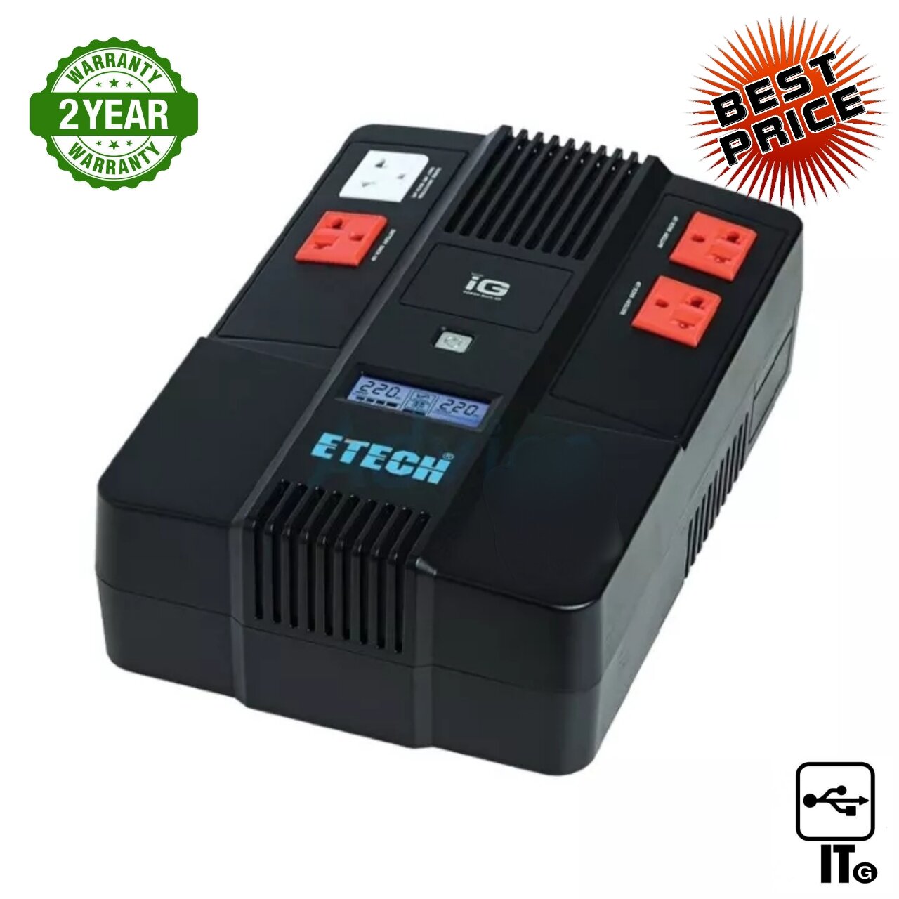 UPS 1000VA ETECH eazy IG By ZIRCON ประกัน 2*2*0 UPS เครื่องสํารองไฟคอมพิวเตอร์ เครื่องสํารองไฟ ...