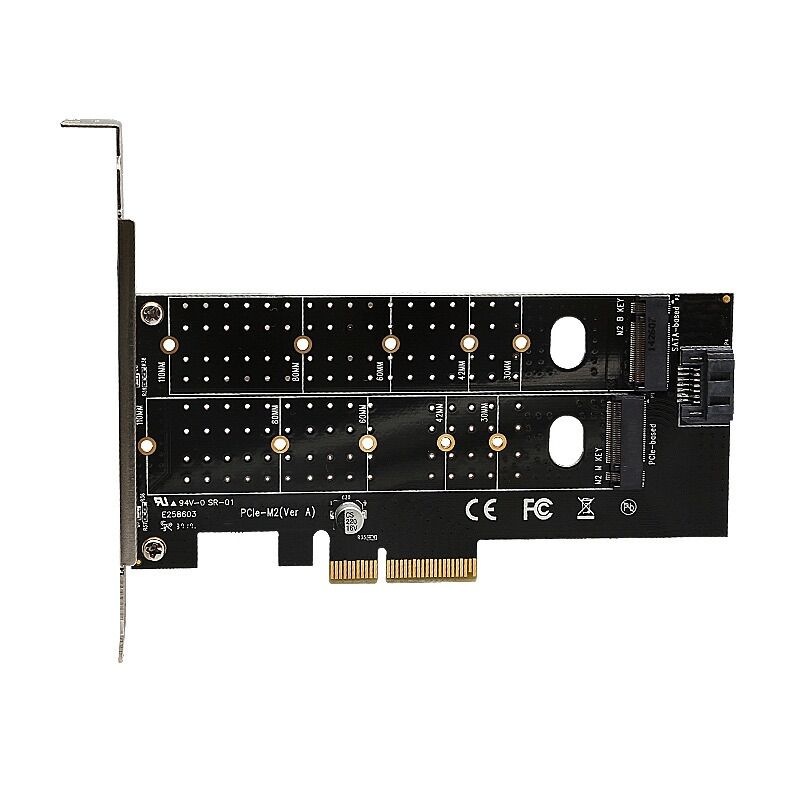 การ์ด PCIE to M.2 NVMe 2 ช่อง การ์ดอแดปเตอร์ M.2 PCI-E Card x4/8/16 ...