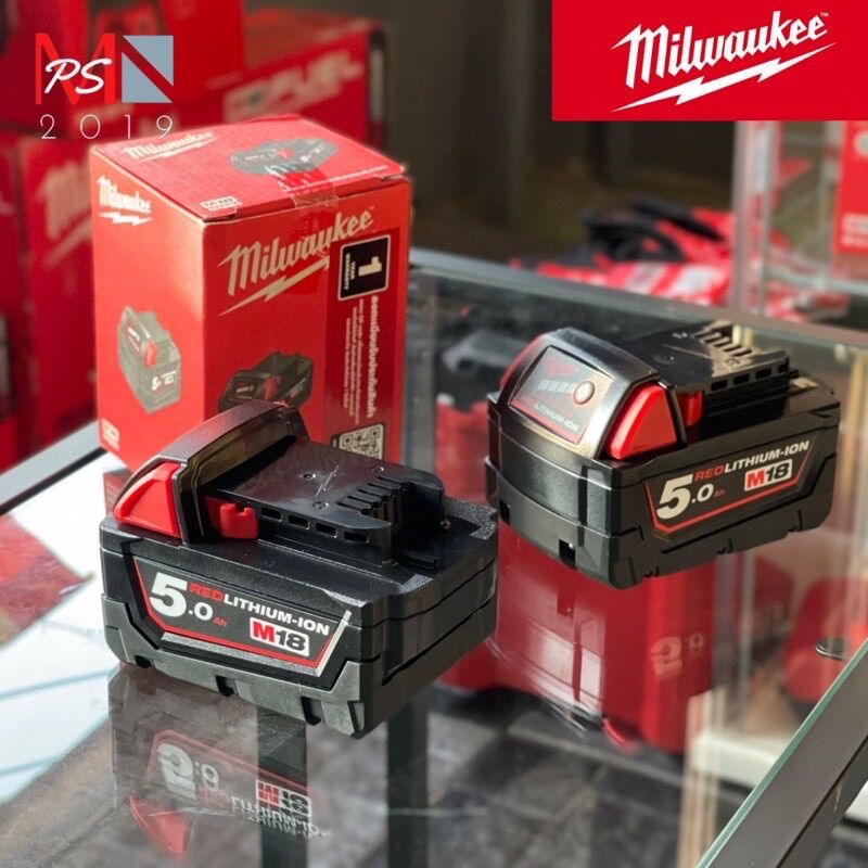 แบตเตอรี่ Milwaukee M18 B5 18V ขนาด 5.0Ah ของแท้ของใหม่100% ใช้กับ ...