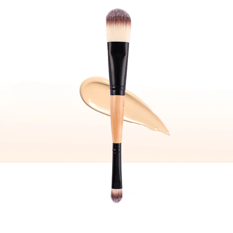 Peralatan Rias แปรงคอนซีลเลอร์1ชิ้นหัว2ชั้นแปรงแปรงปัดอายชาโดว์แบบใช้ได้สองครั้งขนจมูกอายแชโดว์ ...