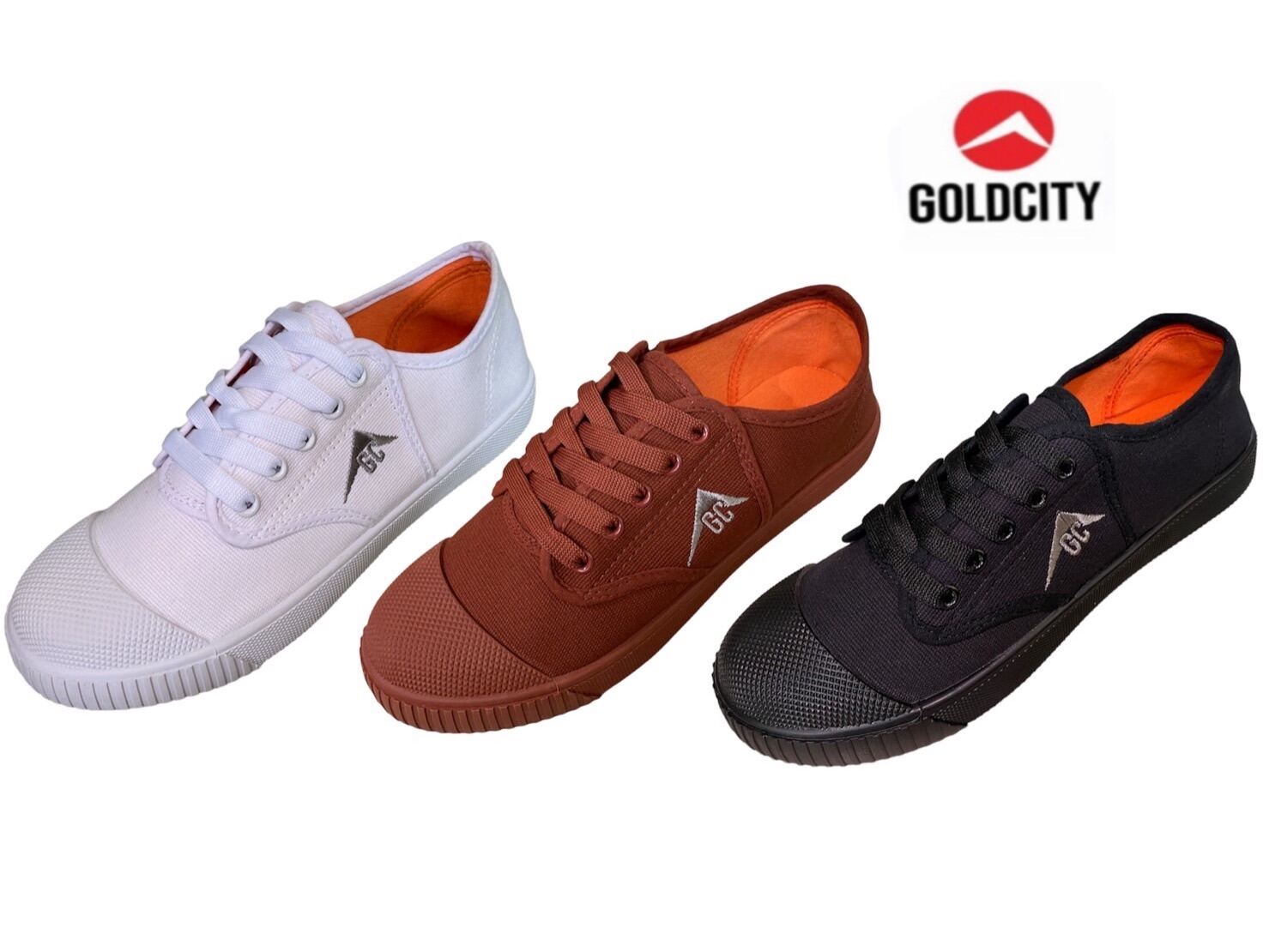 ☘️รองเท้านักเรียน☘️โกลซิตี้ GCรุ่นFc001(ของเเท้) รองเท้านักเรียนชาย รองเท้าพละ สีน้ำตาล สีขาว สี ...