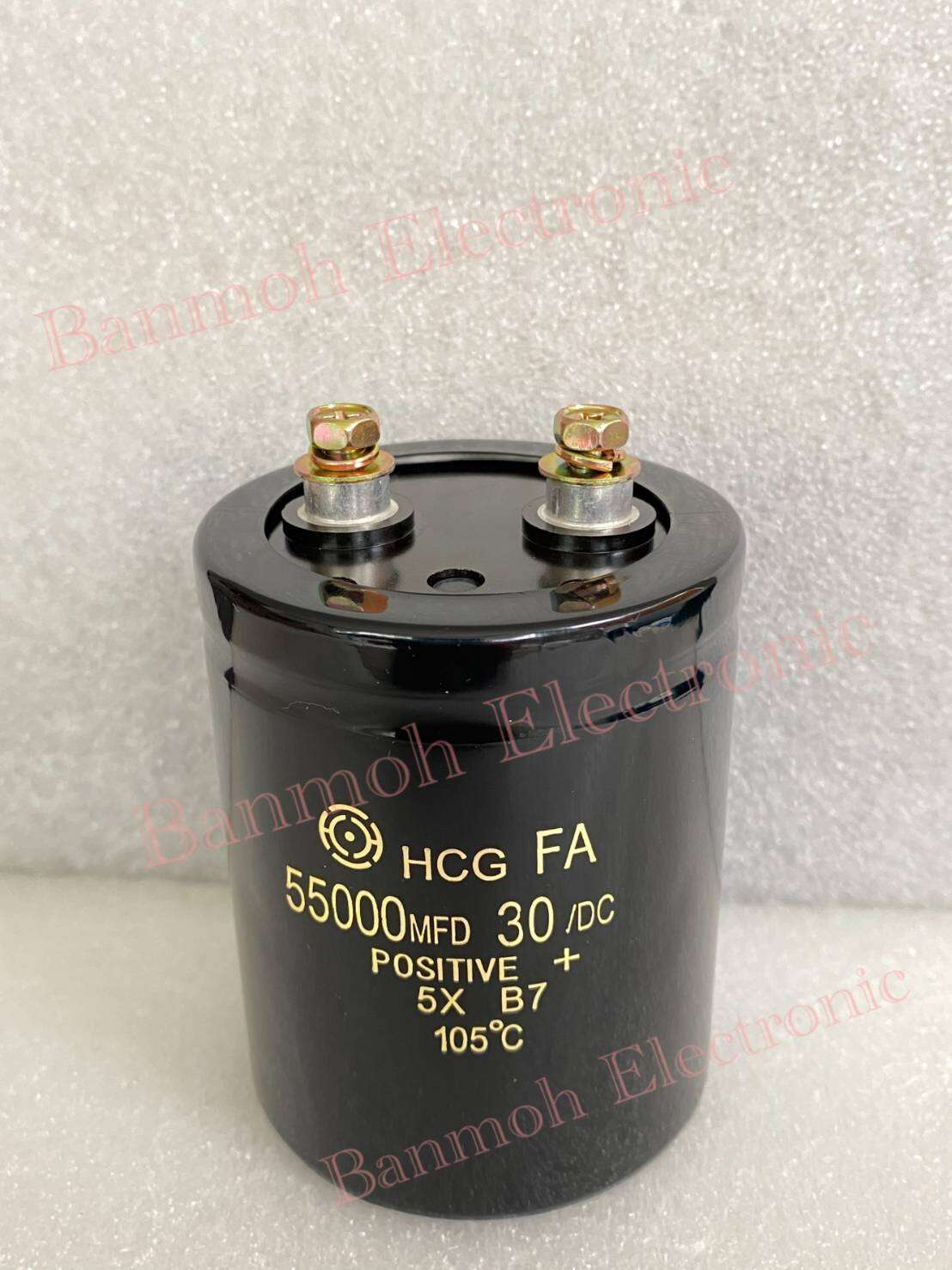 CAPACITOR 55000UF30V ขนาด65x80mm คาปาซิเตอร์ 55000UF 30V Capacitor ...