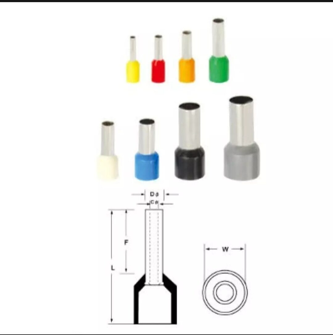 CE 16-12/ CE 16-18 Cord-End Sleeves CE 16 Type 50/Package Phaijit ...