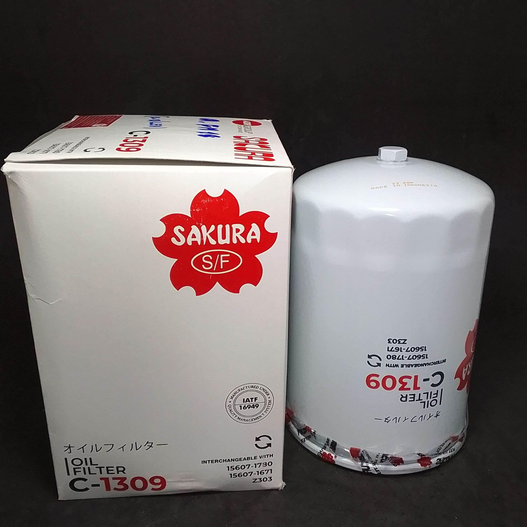 กรองน้ำมันเครื่อง HINO FM18 J05C, J07C, W06E, H07C ยี่ห้อซากุระ(C-1309 ...