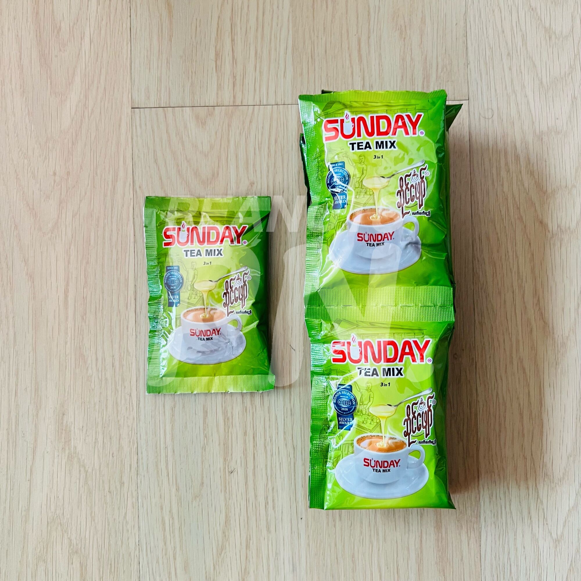 พร้อมส่ง Sunday Tea mix 3in1 ห่อสีเขียว สูตรนมข้นหวาน รสนุ่ม หวานกำลัง ...