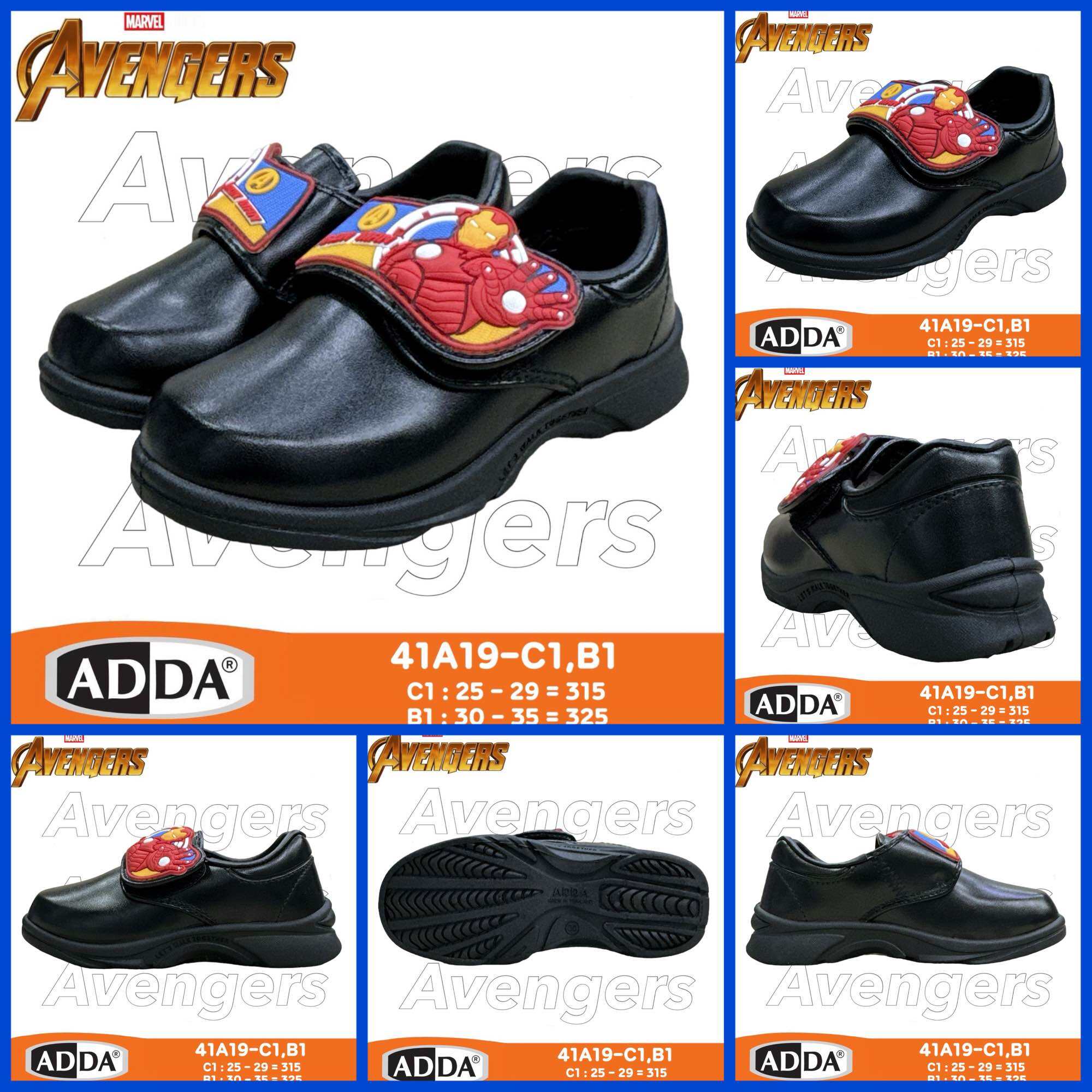 ADDA KIDS รองเท้านักเรียนอนุบาลชาย Avengers - WILAI APORN 3 - ThaiPick
