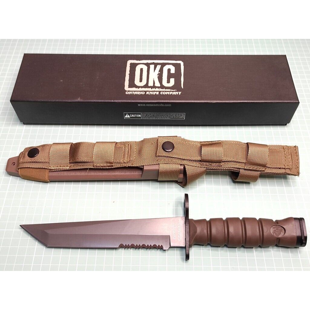 มีดใบตาย มีดทหาร รุ่น M10 OKC3S ยี่ห้อ OKC Ontario ใบเงิน รุ่นทรงใบปลาย ...