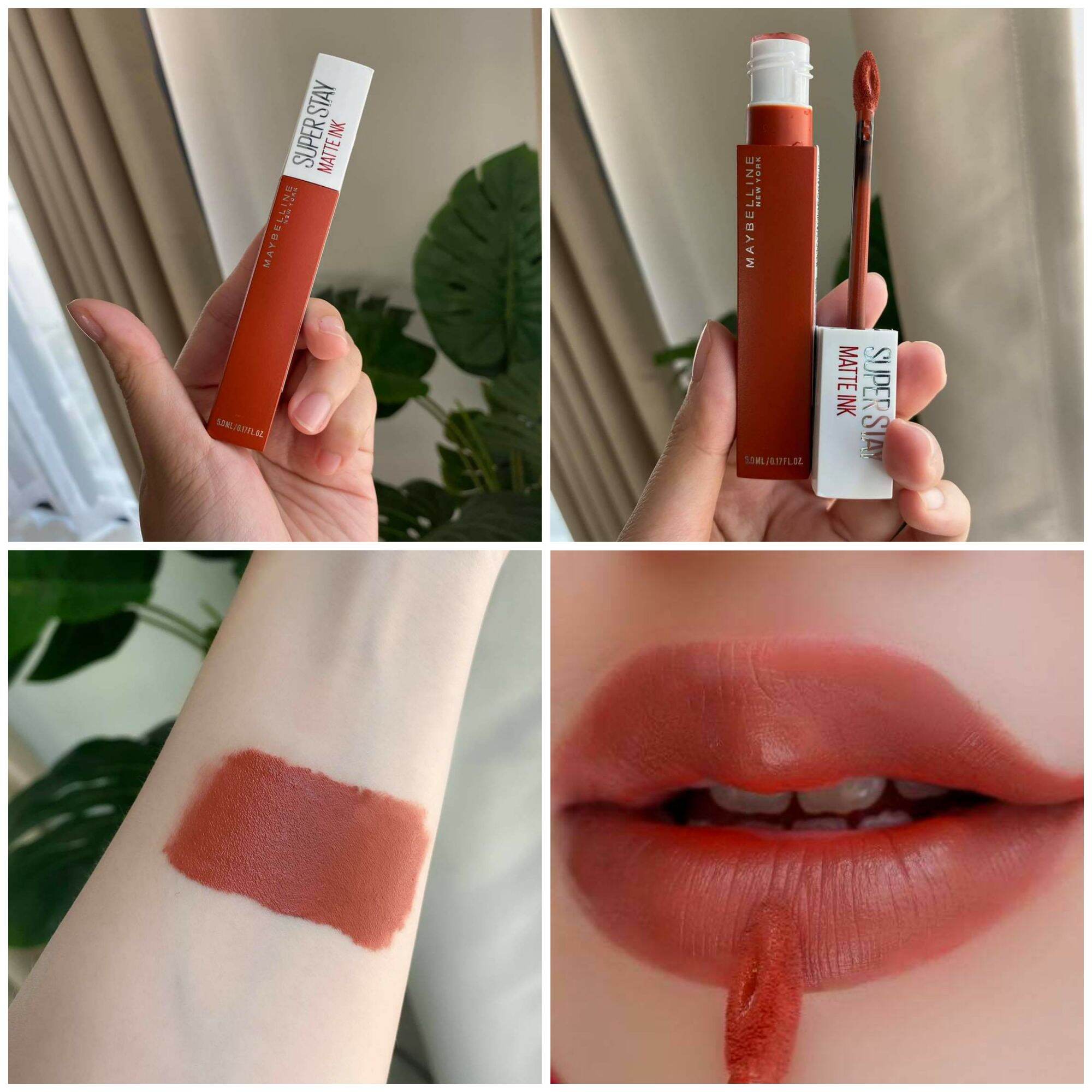 Maybelline ลิปแมท โทนส้มอิฐที่ทาบนปากแล้วสวยมาก หน้าไบร์ทขึ้น สีนี้บอก ...