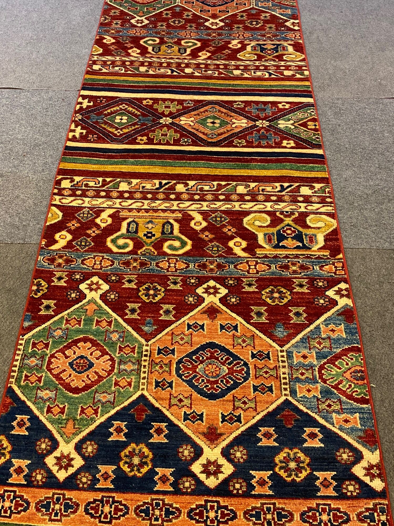 Afghan oriental carpet runner 100 hand spun wool size 312x83 cm from ...