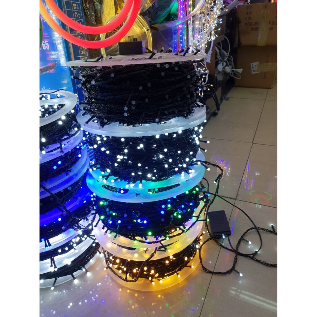 ไฟกระพริบ 1000 LED สายยาว 50 เมตร กันน้ำ ปรับจังหวะได้ 8 แบบ - หลากสี ...