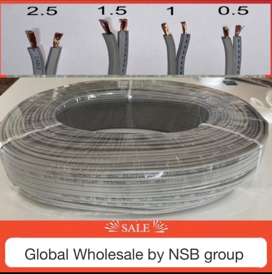 สายไฟ VFF ขนาด 2*0.5 / 2x1 / 2x1.5 / 2x2.5 สายอ่อนทองแดงฝอย ความยาว 100 เมตร 50 เมตร | Lazada.co.th