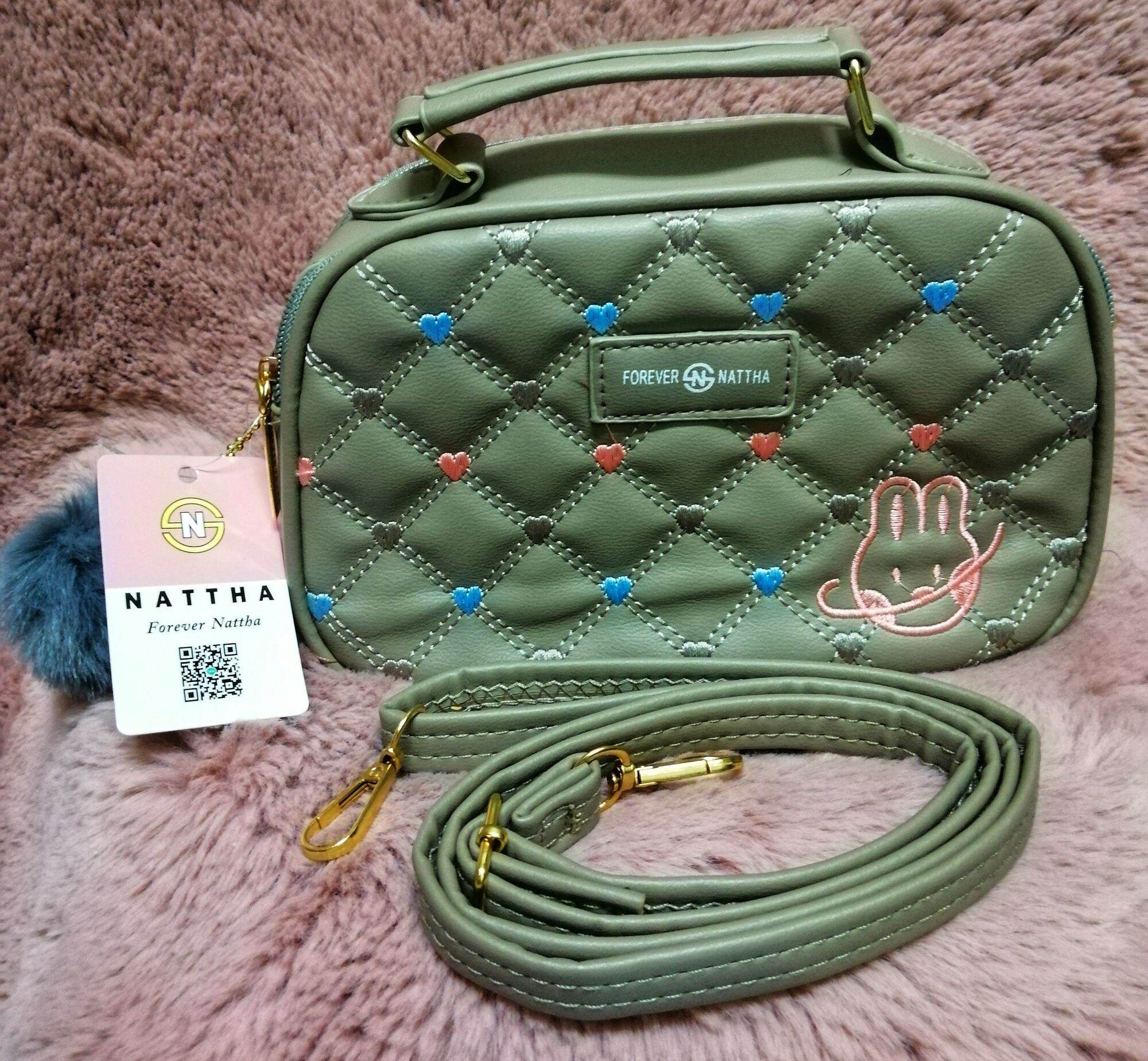 กระเป๋า ลายน่ารัก แบรนด์ NATTHA แถมปอมๆ | Lazada.co.th