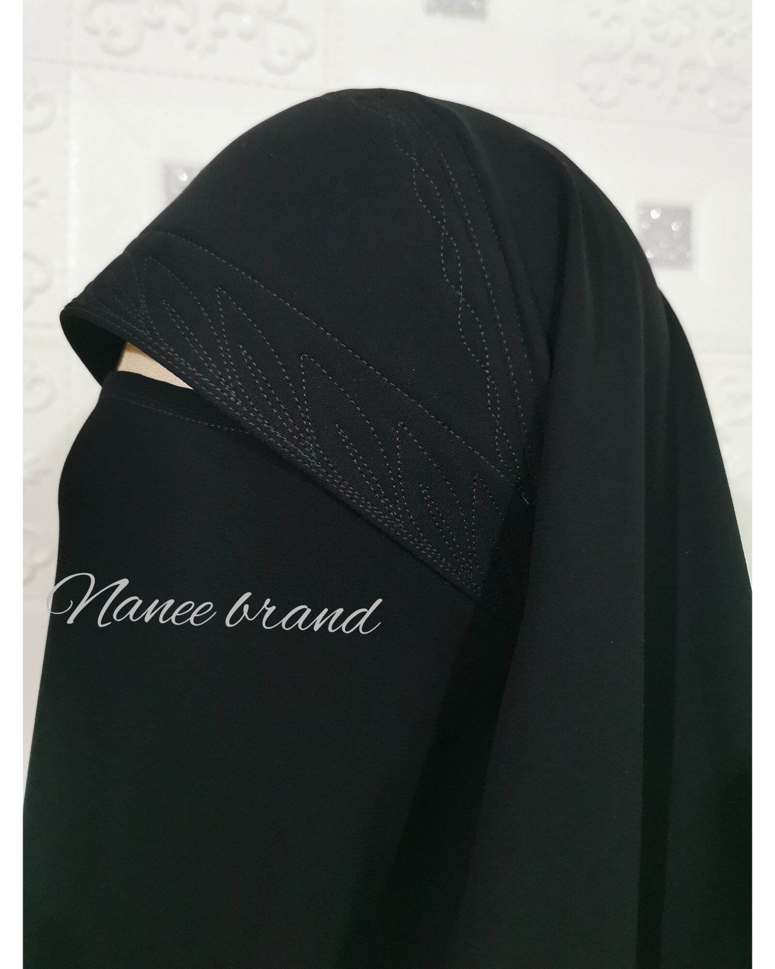 ฮีญาบฝรั่งเศสปิดหน้าในตัวผ้าอาบาย่า ทรงไข่ทรงหน้าอัดกาว แบรนด์nanee ...