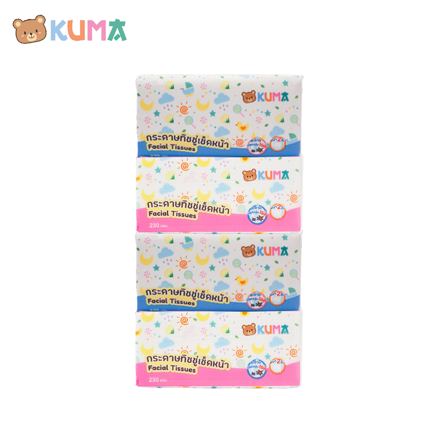 ทิชชู่คุมะ 230 แผ่น ยกลัง Kuma Facial Tissue กระดาษทิชชู่เช็ดหน้า รุ่น