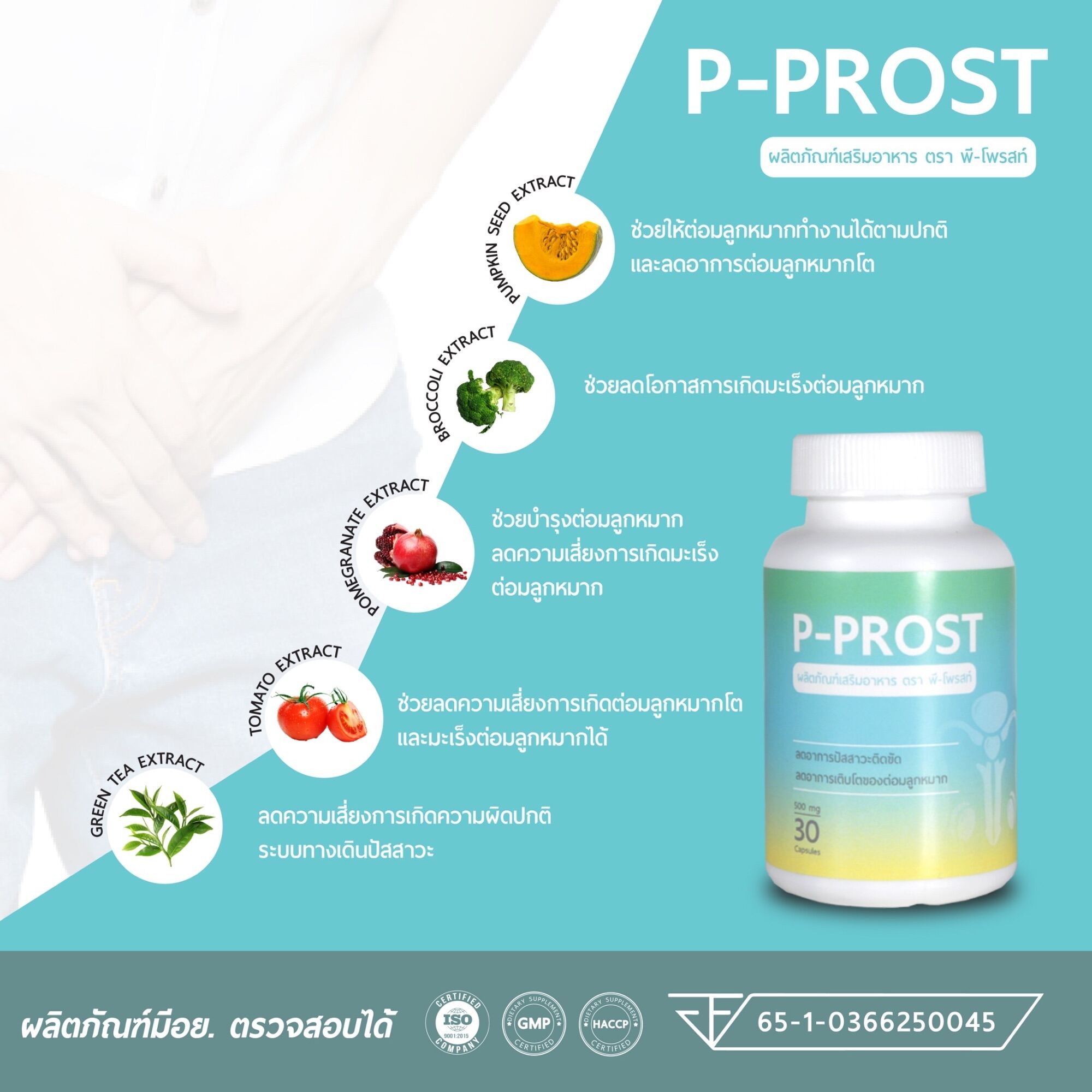 สมุนไพร ต่อมลูกหมากอักเสบ ฉี่เล็ด ฉี่กระปิดกระปอย P-PROST - Jnam - ThaiPick