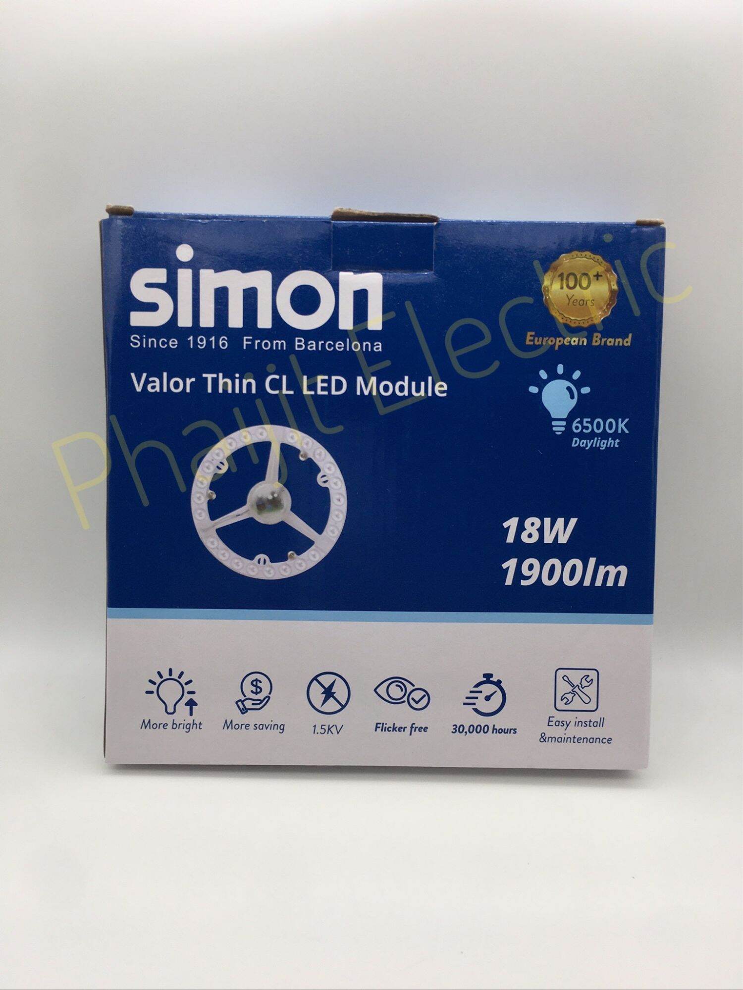 Simon Valor Thin CL LED Module SIMON /แมกเนท LED Simon 18วัตต์(1900lm ...